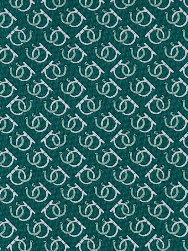 FERRAGAMO Dea Good-luck Print Silk Tie - Verde