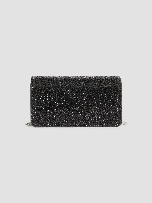 Valentino Garavani Vlogo Signature Mini Shoulder Bag In Swarovski Crystals