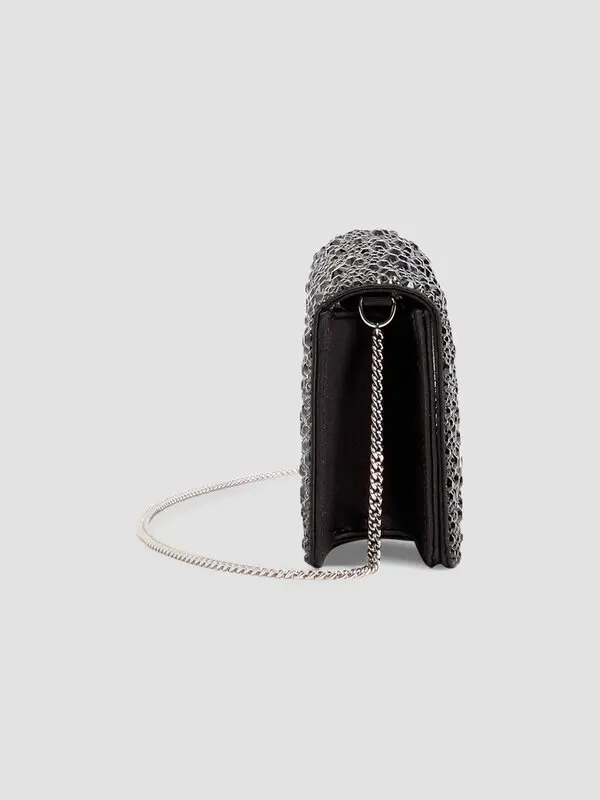 Valentino Garavani Vlogo Signature Mini Shoulder Bag In Swarovski Crystals