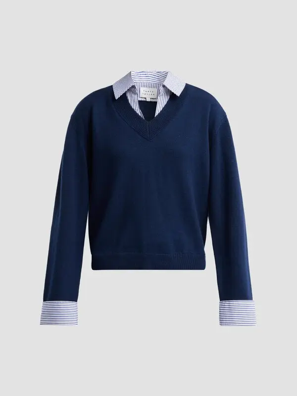 Tanya Taylor Esme 2-in-1 Layered Sweater - Midnight