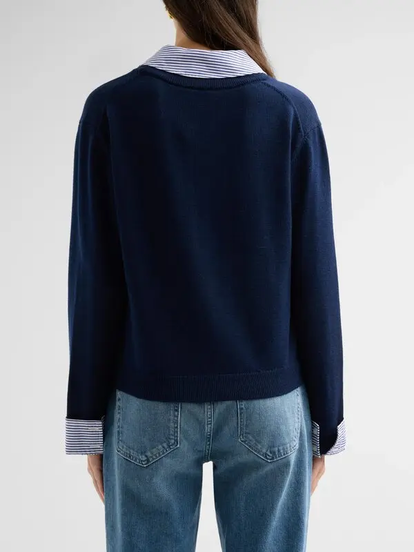 Tanya Taylor Esme 2-in-1 Layered Sweater - Midnight
