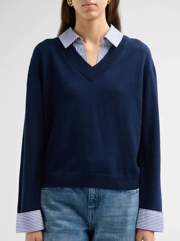 Tanya Taylor Esme 2-in-1 Layered Sweater - Midnight