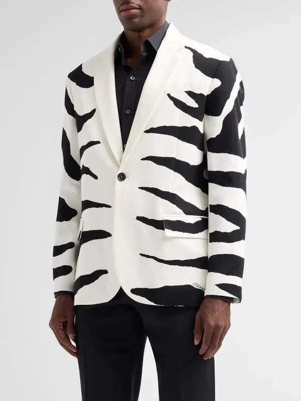 Moschino Zebra-print Wool Sport Jacket