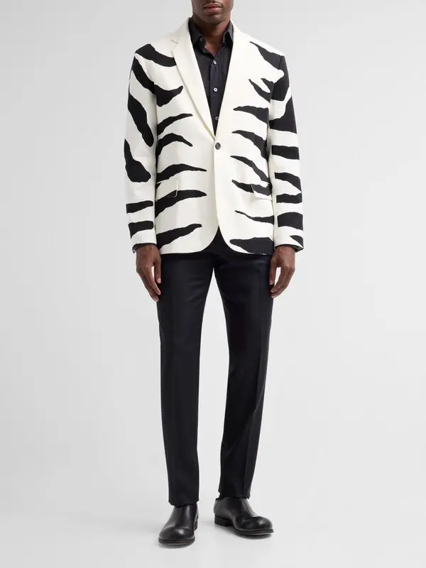 Moschino Zebra-print Wool Sport Jacket