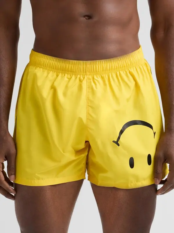 Moschino Smiley Face Nylon Swim Shorts