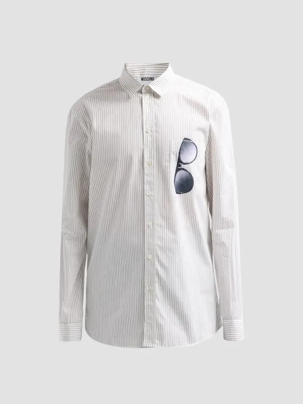Moschino Striped Silk Satin Trompe L'oeil Shirt