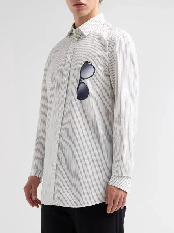 Moschino Striped Silk Satin Trompe L'oeil Shirt