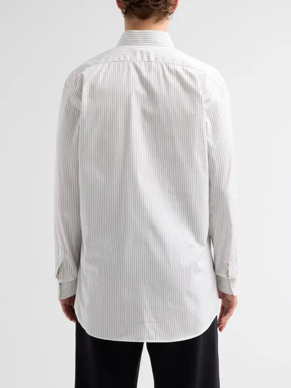 Moschino Striped Silk Satin Trompe L'oeil Shirt