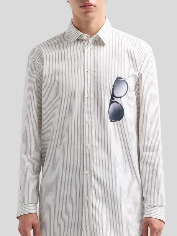 Moschino Striped Silk Satin Trompe L'oeil Shirt