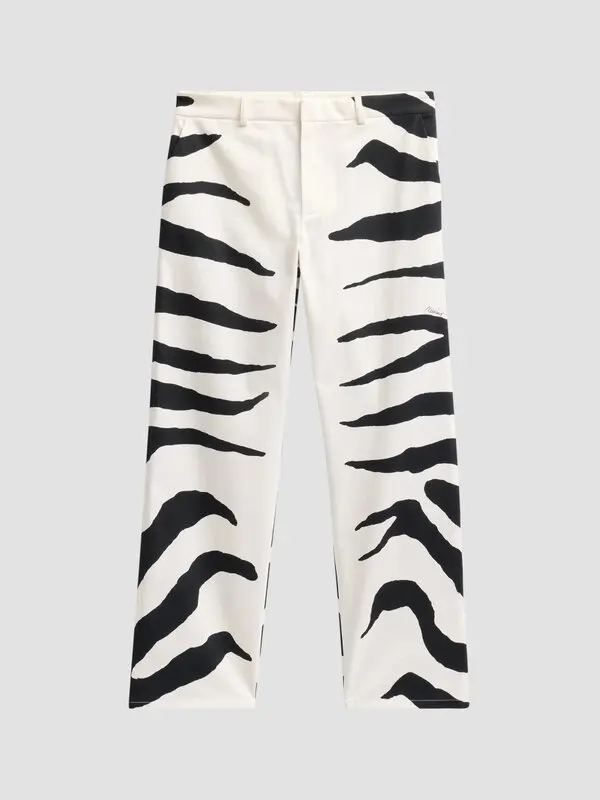 Moschino Zebra-print Cotton Trousers