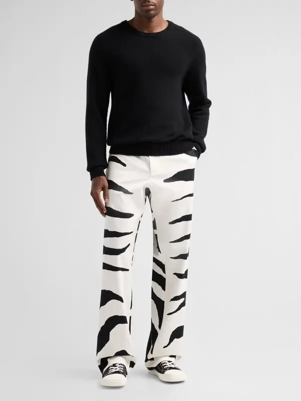 Moschino Zebra-print Cotton Trousers