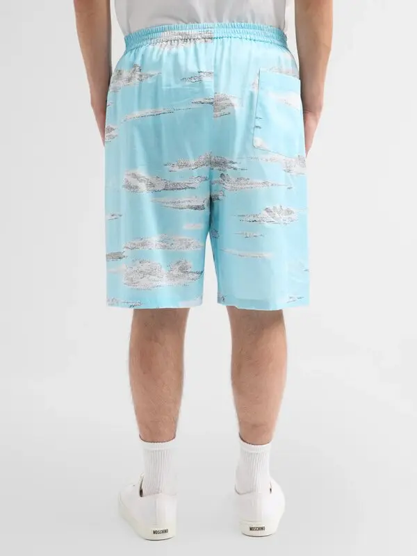 Moschino Archive Clouds Cotton Shorts