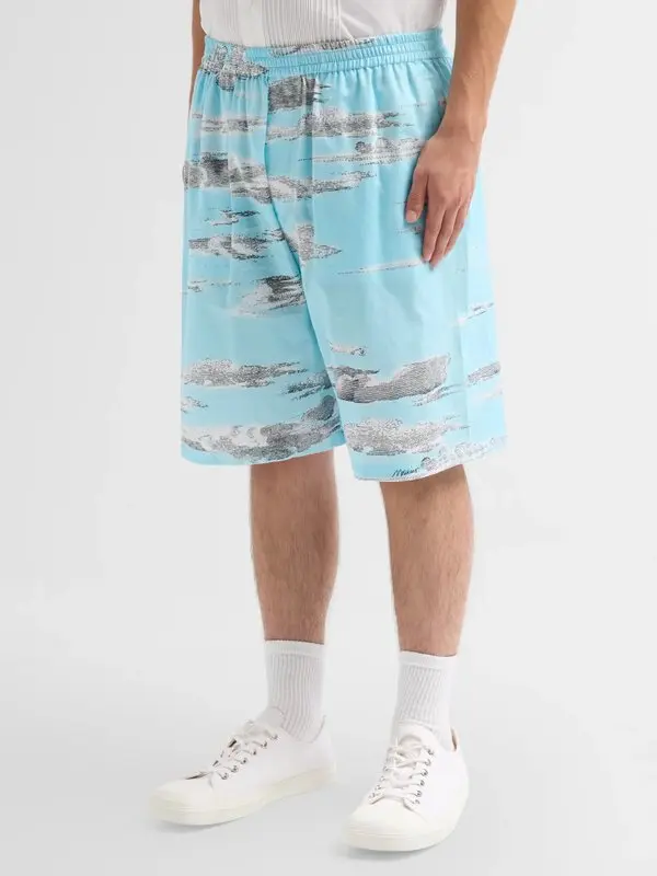 Moschino Archive Clouds Cotton Shorts