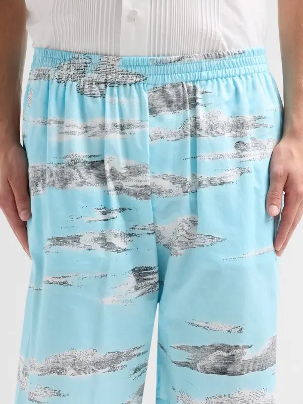 Moschino Archive Clouds Cotton Shorts
