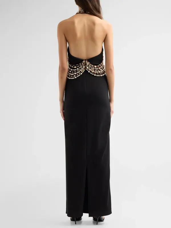 PatBO Tina Beaded Halterneck Gown