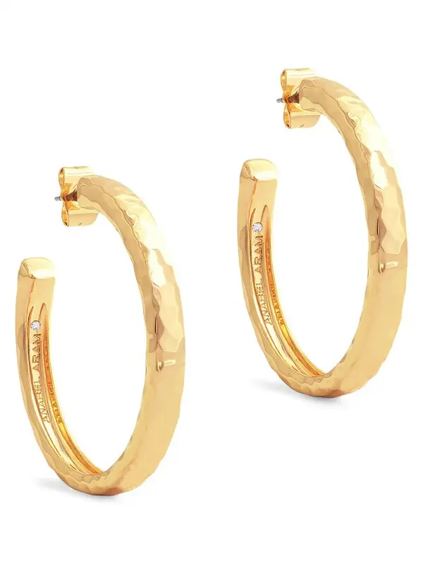 ANABEL ARAM Farrier Medium 18k--plated & Cubic Zirconia Hoop Earrings