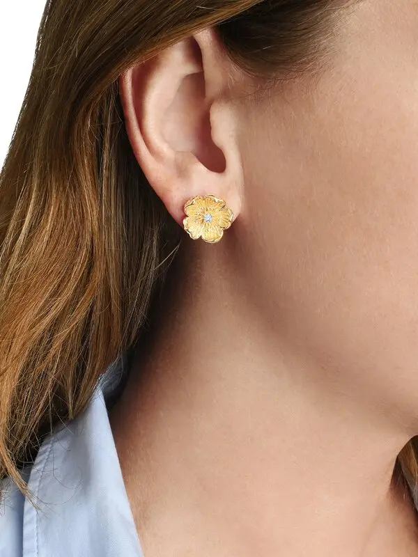 ANABEL ARAM Wildflowers 18k--plated & Cubic Zirconia Stud Earrings