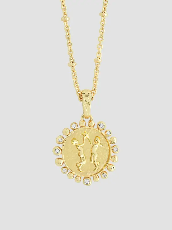 ANABEL ARAM Zodiac 18k-gold-plated & Cubic Zirconia Pendant Necklace - Gemini