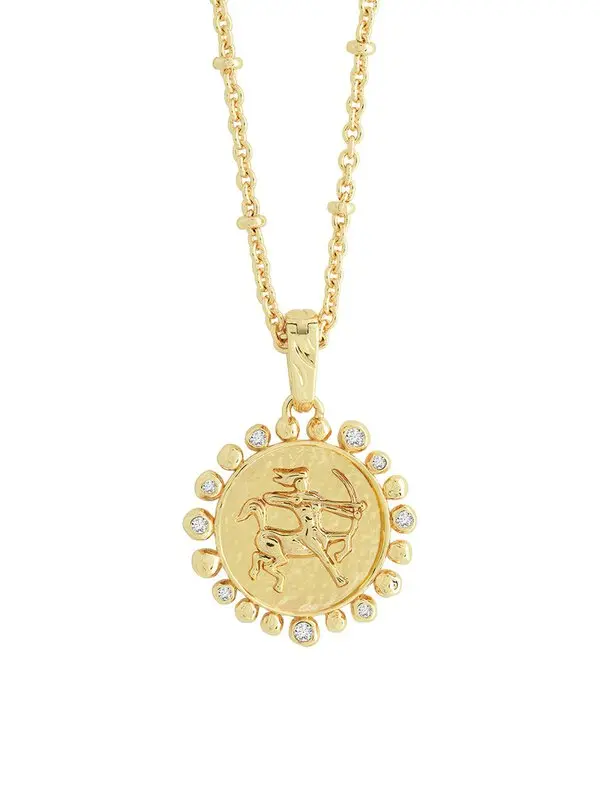 ANABEL ARAM Zodiac 18k-gold-plated & Cubic Zirconia Pendant Necklace - Sagittarius