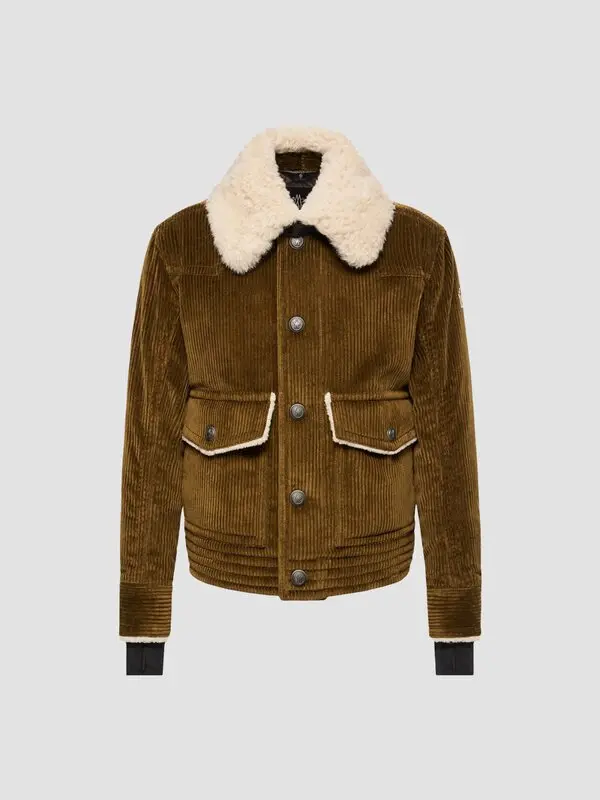 Moncler Givrand Shearling-trimmed Corduroy Short Down Jacket - Brown