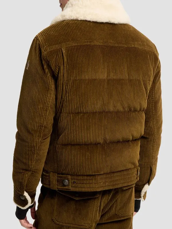 Moncler Givrand Shearling-trimmed Corduroy Short Down Jacket