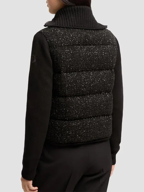 Moncler Wool & Cashmere Blend Down Cardigan