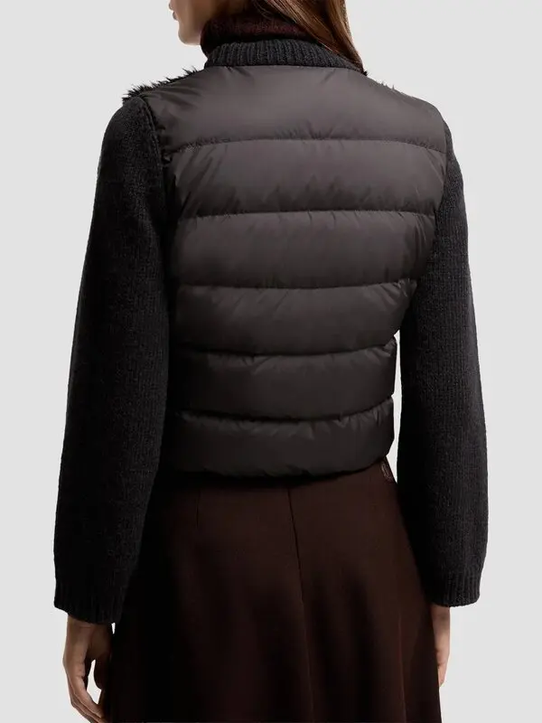 Moncler Cardigan In Alpaca And Wool Blend