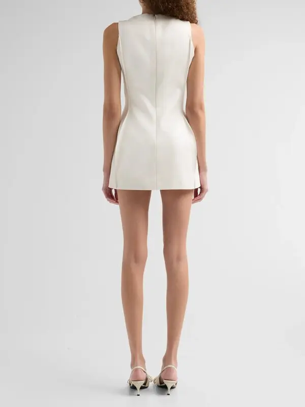 Brandon Maxwell Robbie Virgin Wool/silk Scoopneck Mini Dress
