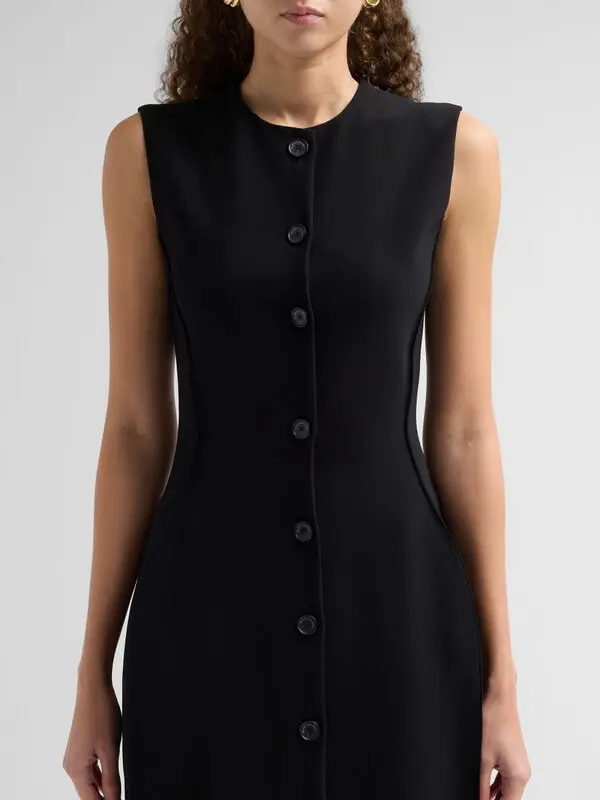 Brandon Maxwell Carolyn Crepe Button-front Midi Dress