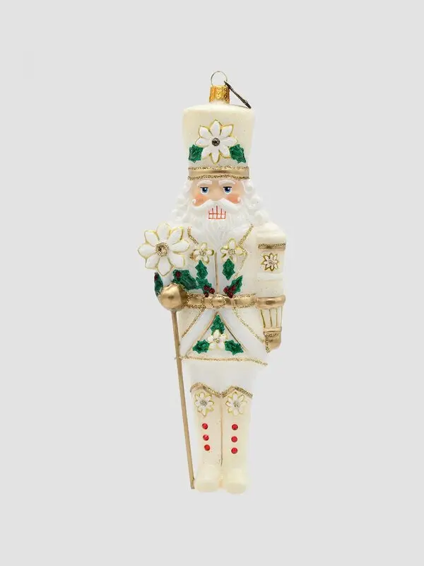 JAY STRONGWATER Holiday Poinsettia Nutcracker Christmas Ornat