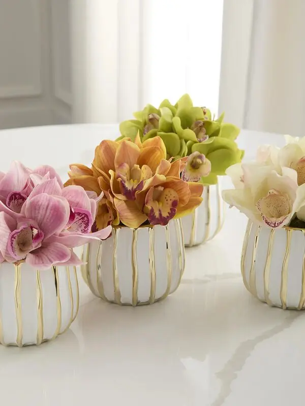 TC FLORAL Artificial Cymbidium Floral Arranget - Green