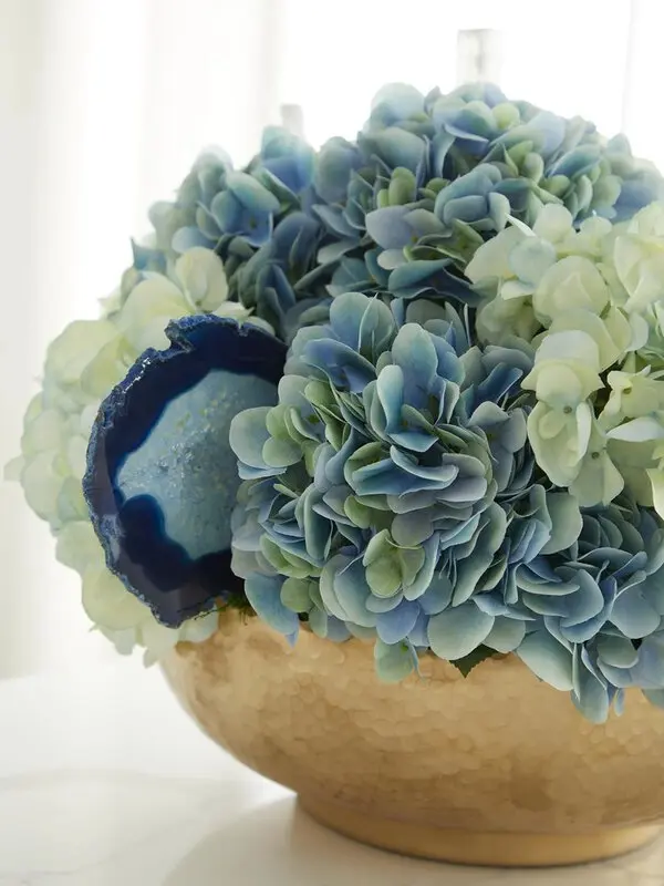 TC FLORAL Artificial Hydrangea Floral Arranget - Blue