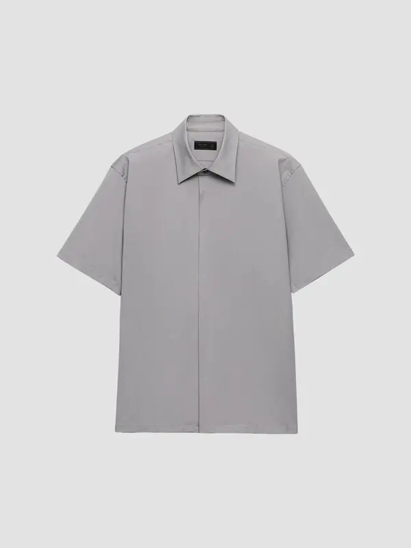 Prada Short-sleeved Stretch Cotton Shirt - Grey