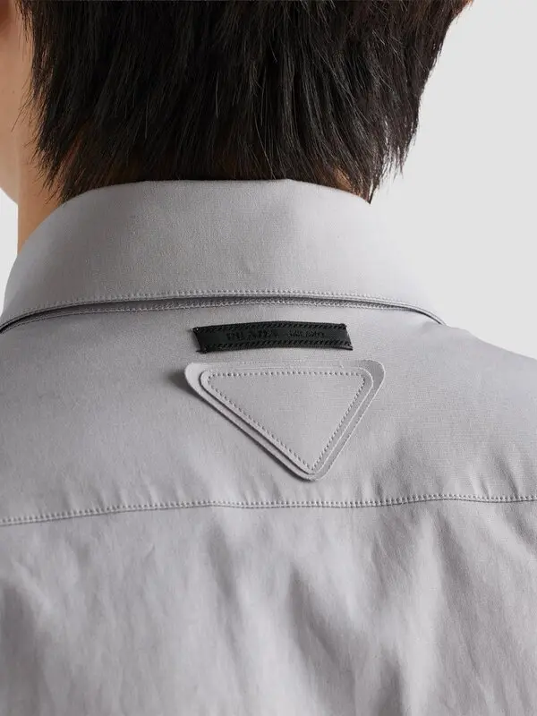Prada Short-sleeved Stretch Cotton Shirt - Grey