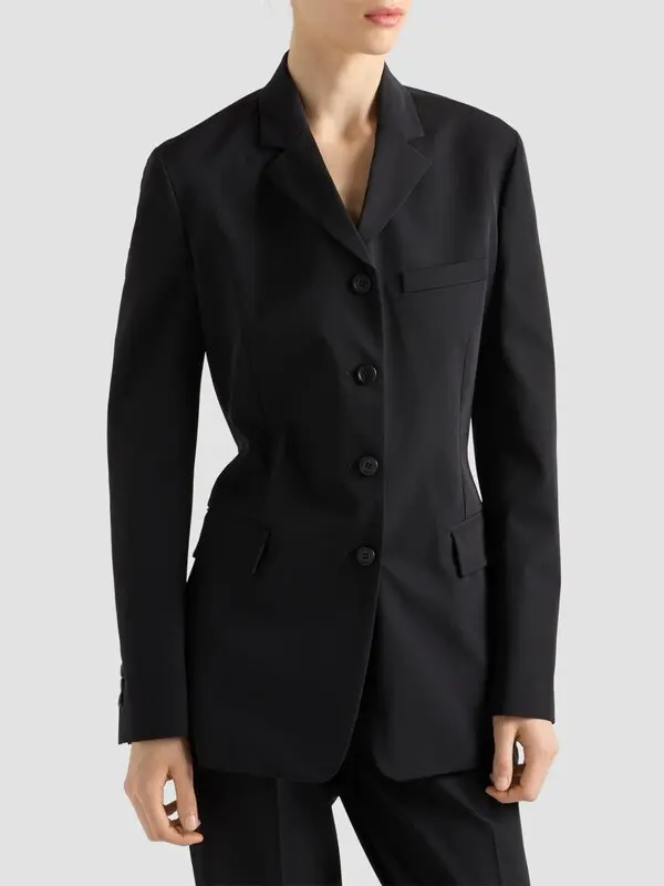 Prada Single-breasted Techno Stretch Jacket