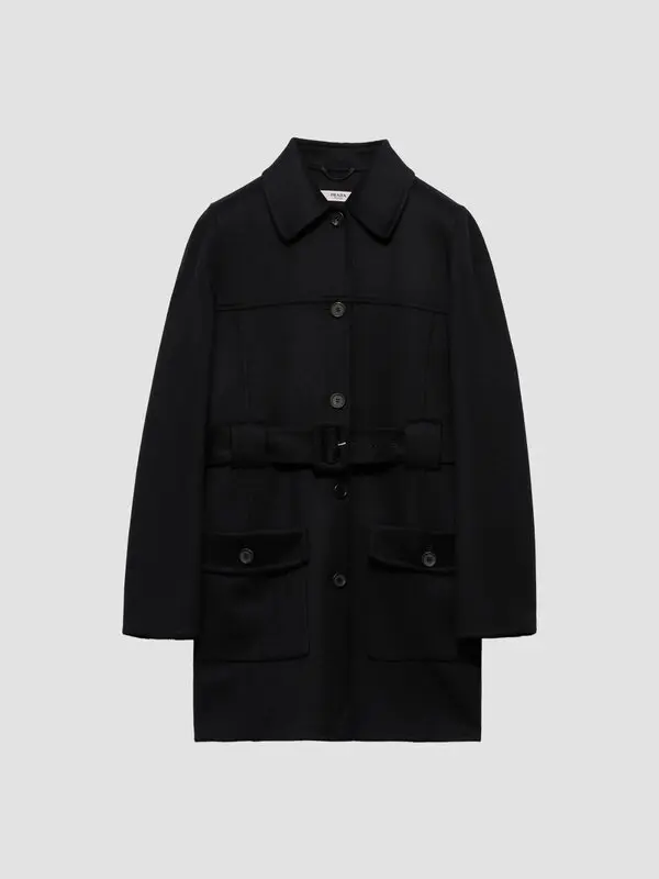 Prada Single-breasted Double Cloth Caban Jacket - Black