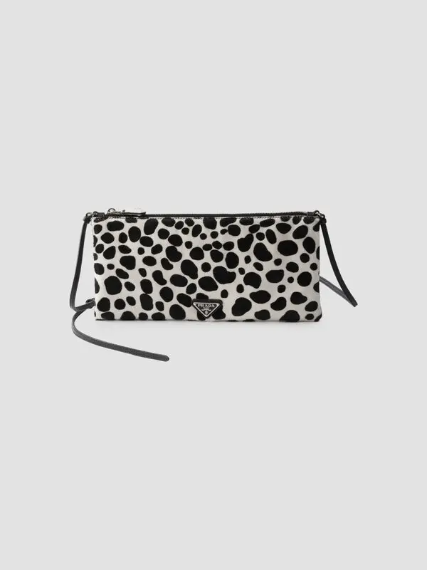 Prada Small Printed Calf Hair Leather Shoulder Bag