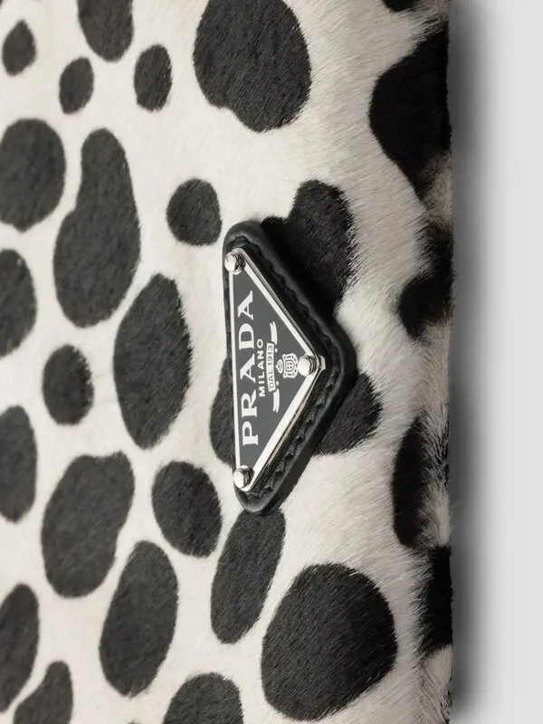 Prada Small Printed Calf Hair Leather Shoulder Bag