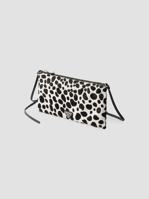 Prada Small Printed Calf Hair Leather Shoulder Bag