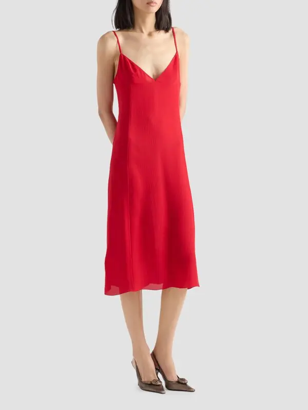 Prada Embroidered Triple Chiffon Slip Dress