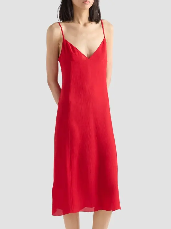 Prada Embroidered Triple Chiffon Slip Dress