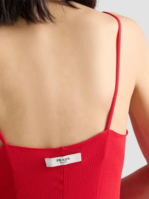 Prada Embroidered Triple Chiffon Slip Dress