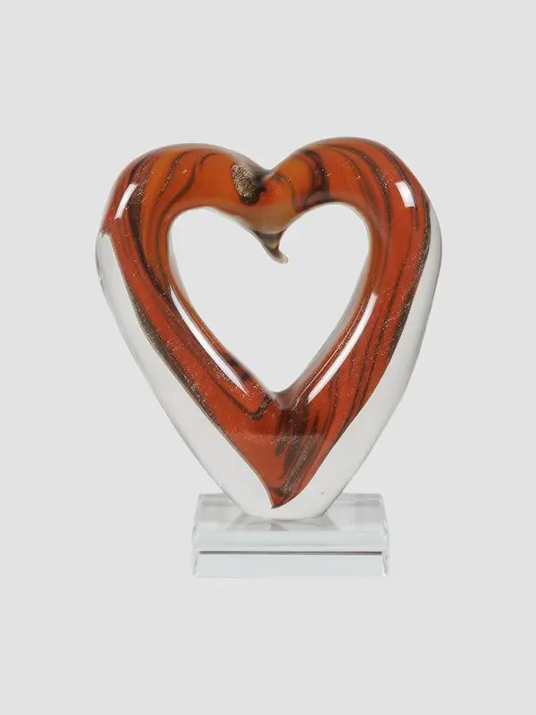 DALE TIFFANY Rossa Heart Glass Sculpture - Red