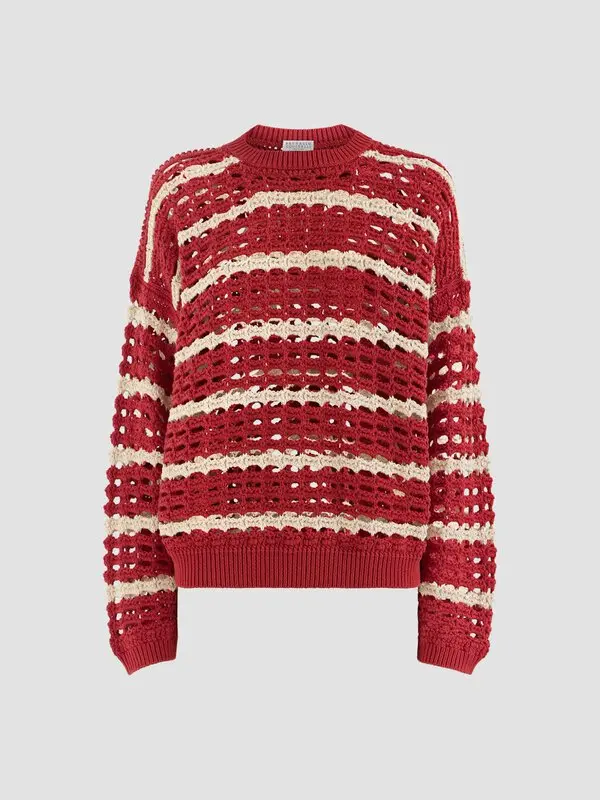 Brunello Cucinelli Cotton Marina Net Sweater