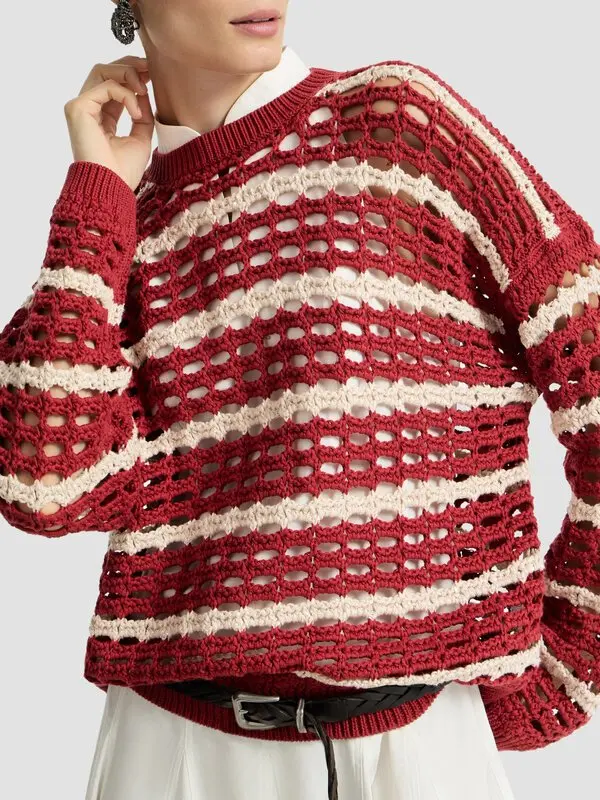 Brunello Cucinelli Cotton Marina Net Sweater