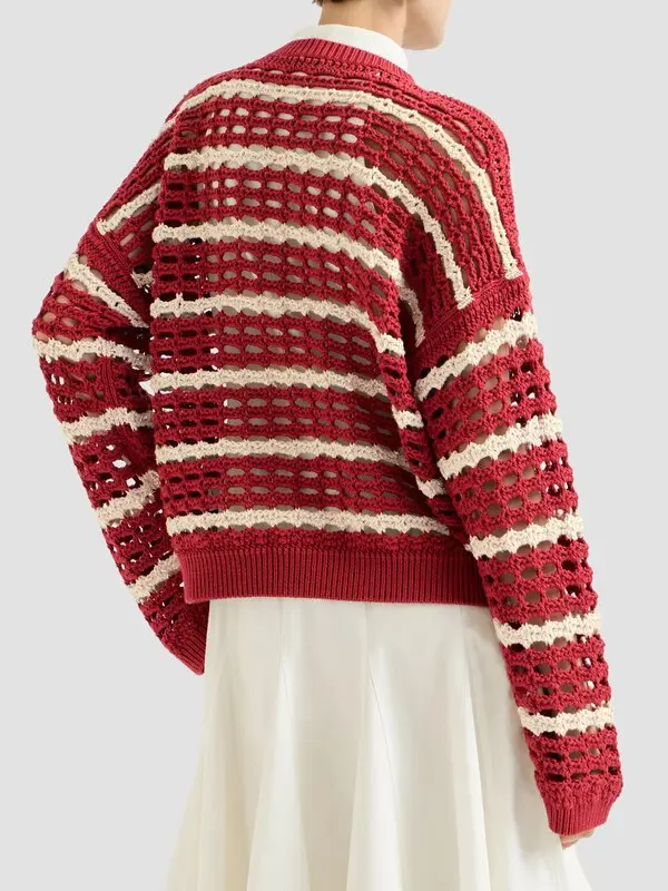 Brunello Cucinelli Cotton Marina Net Sweater