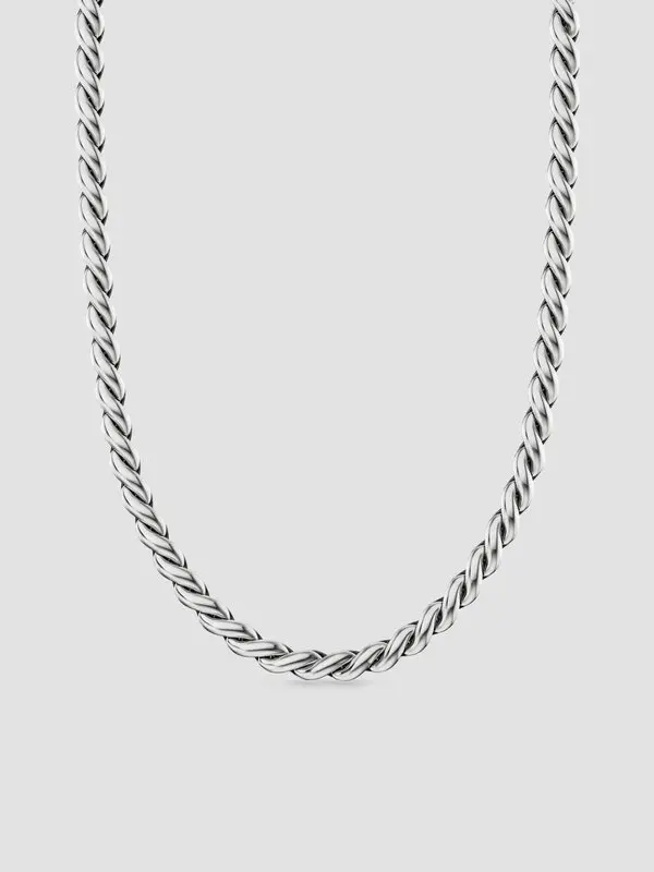 David Yurman Sculpted Cable Chain Necklace In Sterling 5.7mm
