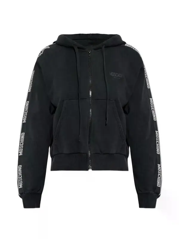 Moschino Active Logo-tape Hoodie - Black