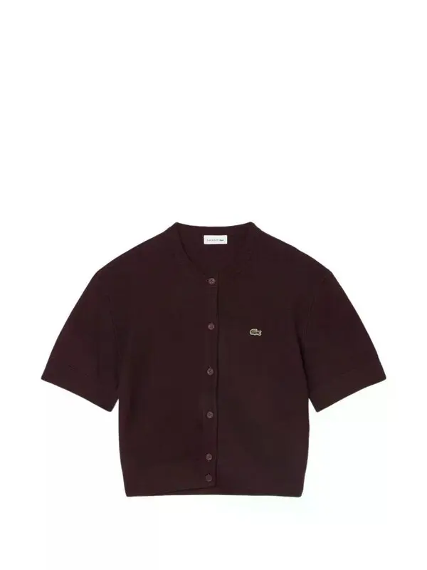 Lacoste Cotton And Wool Blend Moss Stitch Cardigan