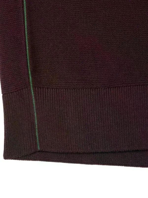 Lacoste Cotton And Wool Blend Moss Stitch Cardigan